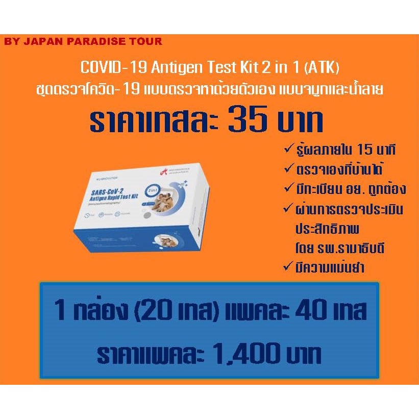 ATK ชุดตรวจโควิด-19 SARS-CoV-2 Antigen Test Kit LABNOVATION 2 in 1 แบบ ...
