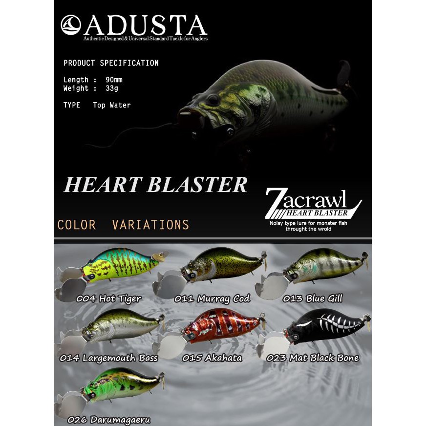 Adusta เหยื่อตกปลา ZACRAWL HEART BLASTER SURFACE CRAWLER LURE | Shopee ...