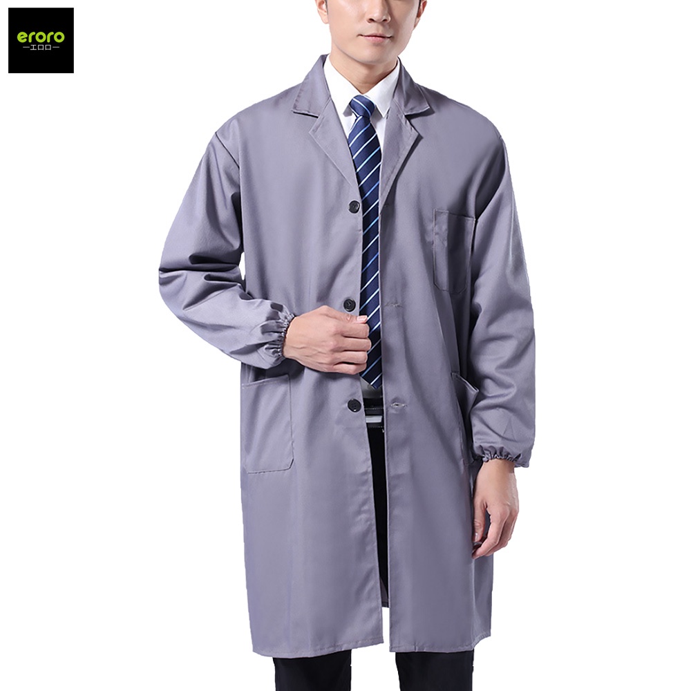 ERORO เสื้อคลุมทำงานป้องกันไฟฟ้าสถิต แขนยาว กันเปื้อน กันฝุ่น ผ้าไม่หนา ...