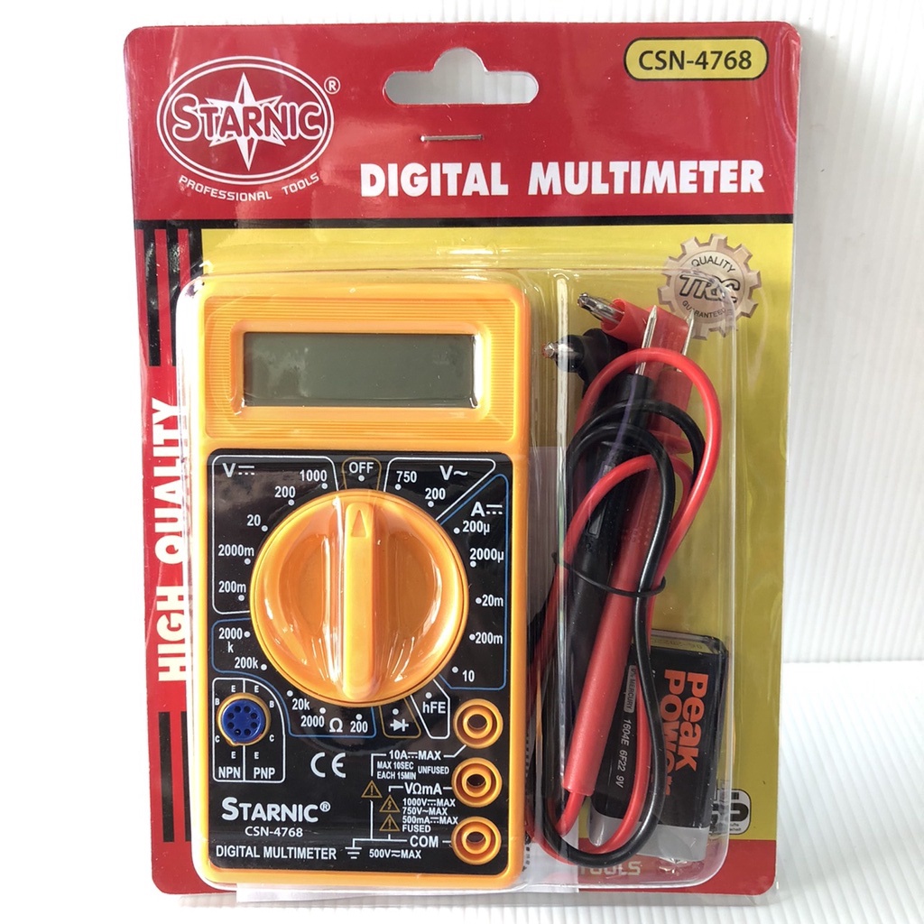 🧲มิเตอร์วัดไฟ มัลติมิเตอร์วัดไฟ ดิจิตอล Starnic โวลต์มิเตอร์ โอห์มมิเตอร์ AC/DC เครื่องวัดไฟ ...