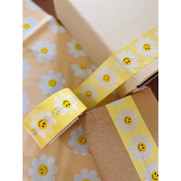 เทป 2 นิ้ว 50 หลา (ม้วน) ลายเดซี่ DAISY 3 สี OPP tape Box Tape Packing ...