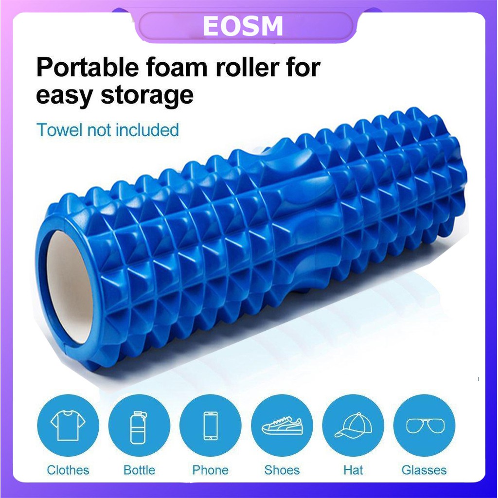 EOSM ฟิตเนสโยคะ สีน้ำเงินEVA Floating Point Yoga Foam Roller Physio Gym การออกกำลังกายการน ...