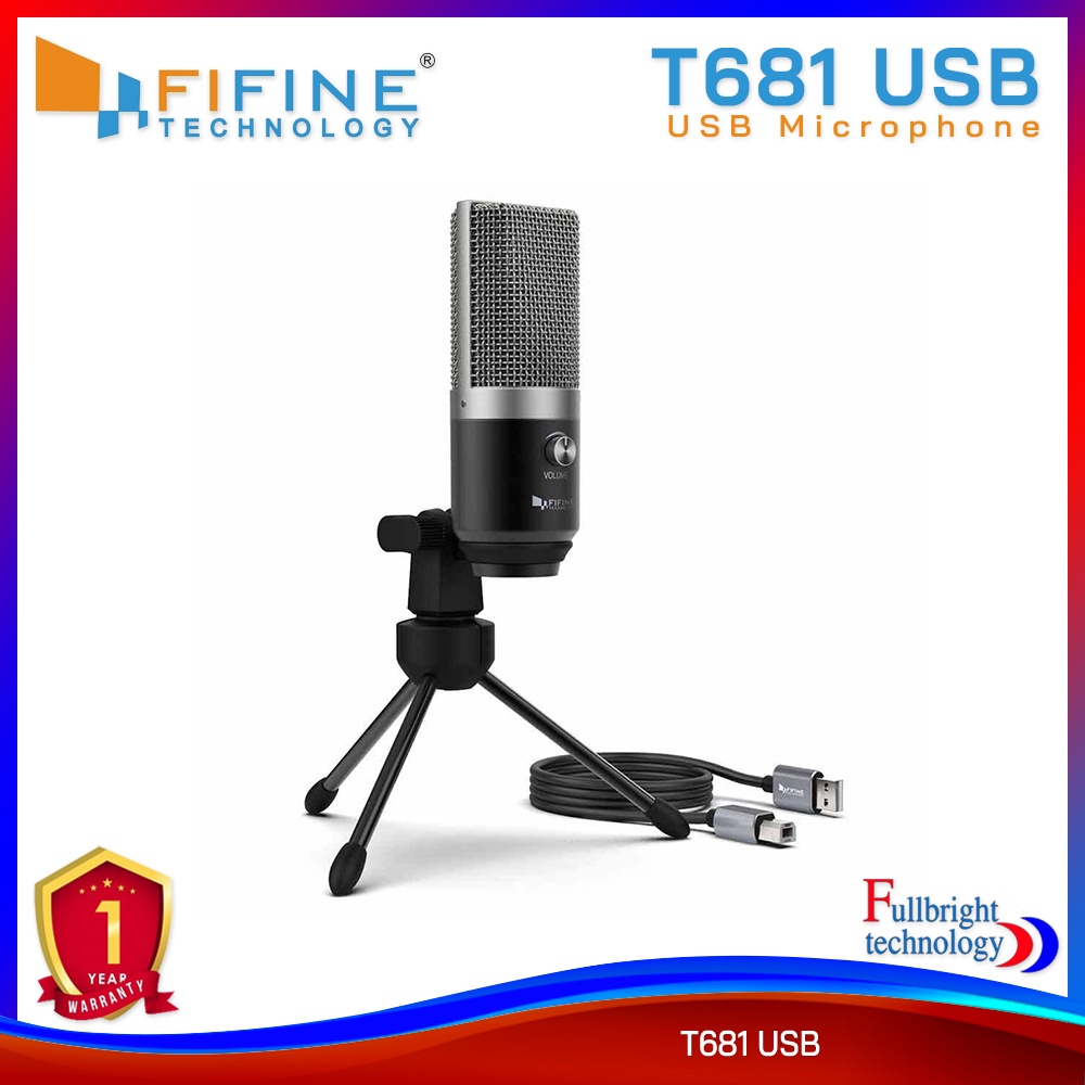 Fifine K681 USB Microphone Studio Streaming Recording Witch Headphone Jack ไมโครโฟนคอมพิวเตอร์ ...