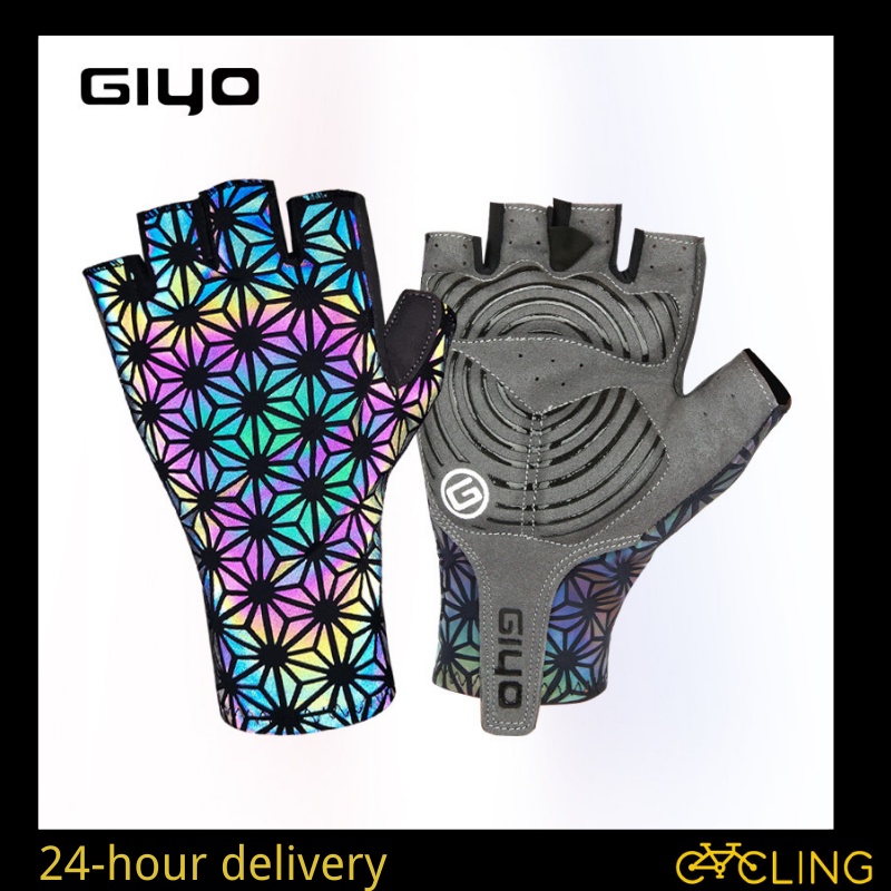 Giyo ถุงมือสั้น แบบครึ่งนิ้ว สะท้อนแสง สําหรับขี่จักรยาน MTB | Shopee ...