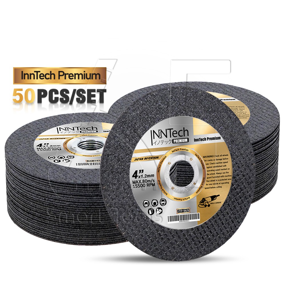 (50 ใบ) InnTech Premium ใบตัดเหล็ก สแตนเลส 4 นิ้ว 1.2 mm ใย 2 ชั้น อย่างดี รุ่น ITP-969 (50 ใบ ...