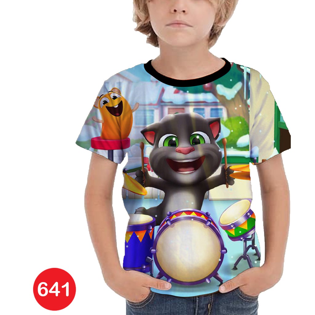 เสื้อยืด My Talking Tom 3D เสื้อผ้าเด็กผู้ชาย-641 | Shopee Thailand