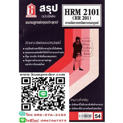 สรุปชีทราม HRM2101 (HR 201) การบริหารทรัพยากรมนุษย์ 54฿ | Shopee Thailand