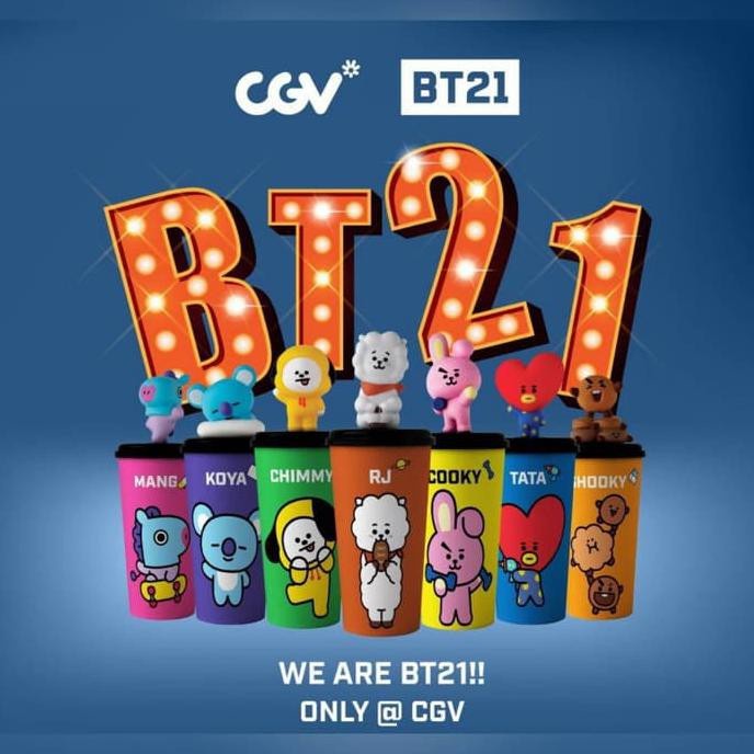 ใหม่ Tumbler BTS CGV BT21 Indonesia Limited Edition (B21 x CGV) ขวดน้ําดื่ม - Mang - Limited ...