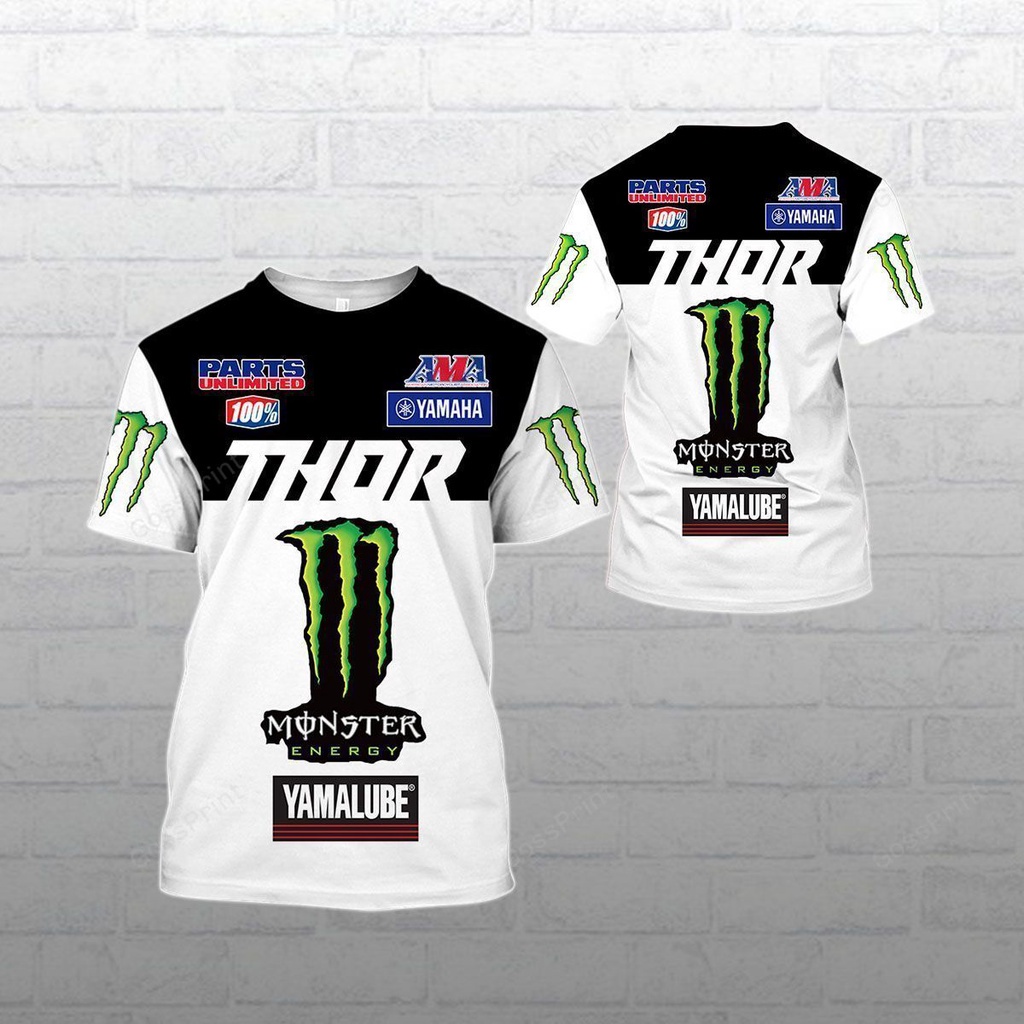 เสื้อยืด พิมพ์ลาย Yamaha MotoGP Factory Racing Monster Sponsor BSB SBK ...