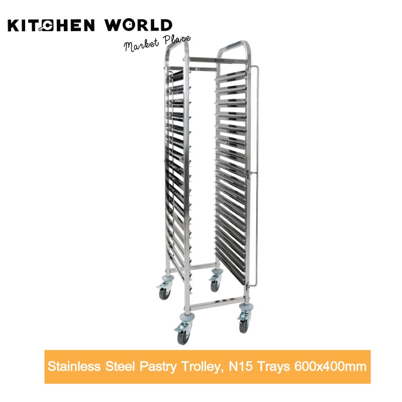 Stainless Steel Pastry Trolley, N 15 Trays 60x40cm.& GN size / ชั้นวาง ...