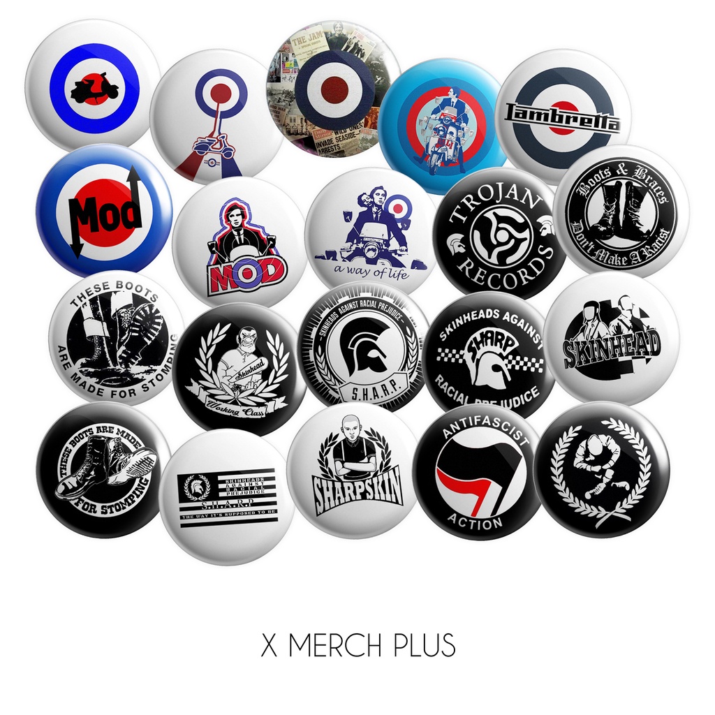 Skinhead ป้ายปุ่ม SKA OI MODS (ขนาด 44 มม.) | Shopee Thailand