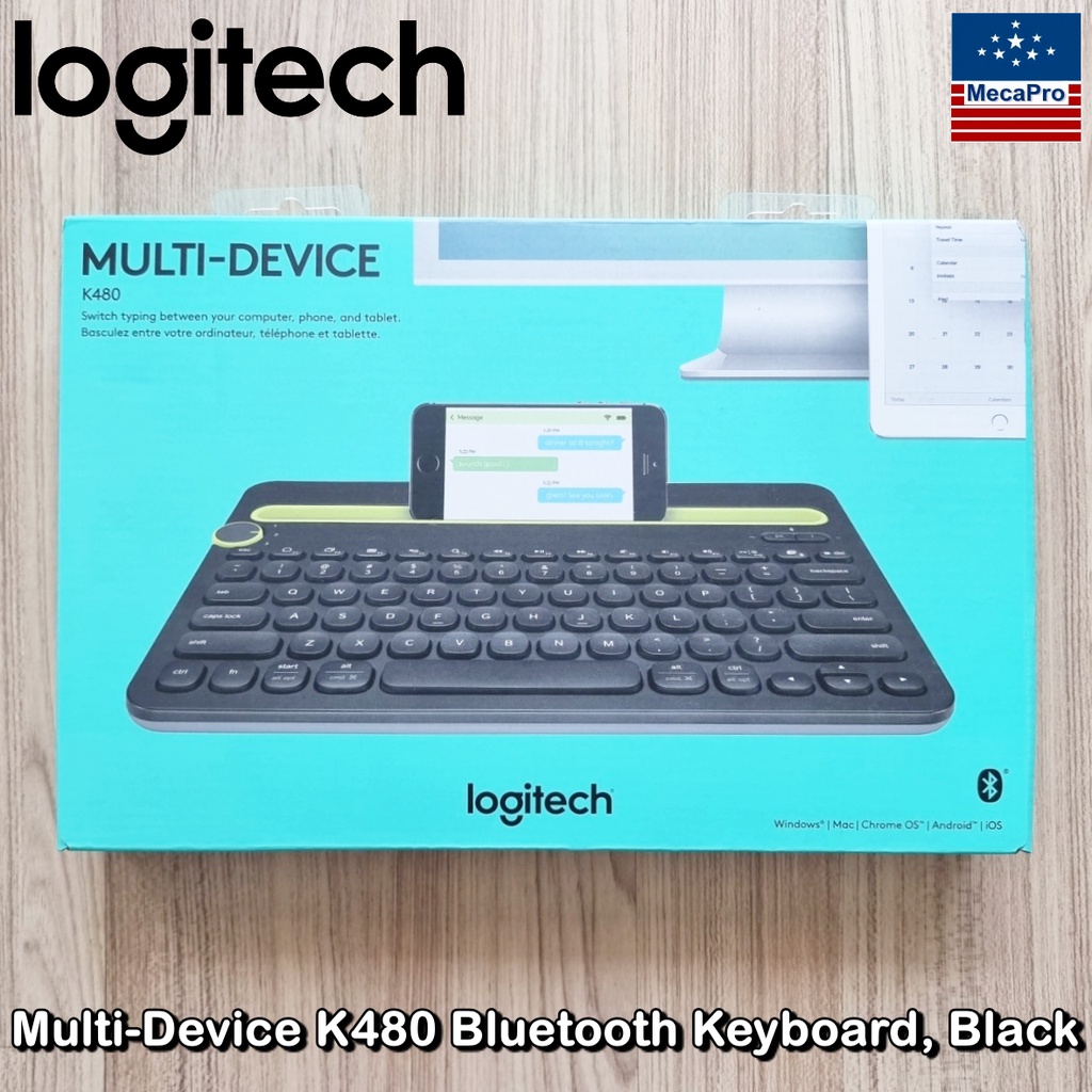 Logitech® Multi-Device K480 Bluetooth Keyboard, Black โลจิเทค คีย์บอร์ด บลูทูธ เชื่อมต่อได้หลาย ...
