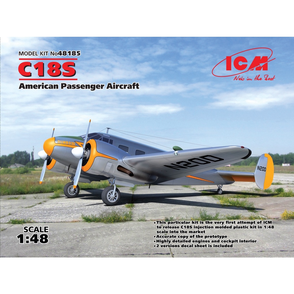 โมเดลเครื่องบิน ICM Model ขนาด 1/48 ICM48185 C18S, American Passenger ...
