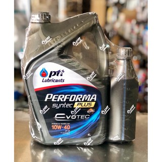 💥น้ำมันเครื่อง เบนซิน💥 ปตท เพอร์ฟอร์มา PTT Performa Syntec PLUS EVOTEC 10W-40 4+1ลิตร | Shopee ...