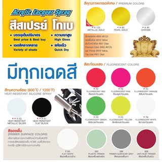 สีสเปรย์ TOA KOBE สำหรับงานอเนกประสงค์ โกเบ (1 กระป๋อง) สีกระป๋อง สี ...