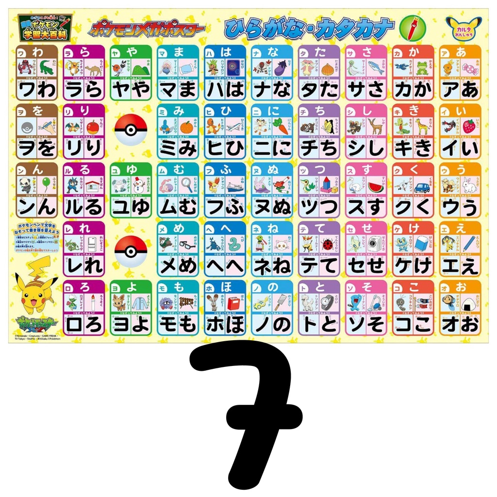 Hiragana chart printable colour ตารางตัวอักษรฮิรางานะพิมพ์สี | Shopee ...