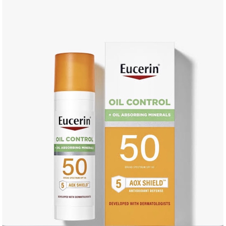 Eucerin Sun Oil Control SPF 50 Face Sunscreen Lotion with Oil Absorbing ...