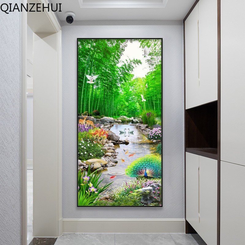 Diy 5D 5D รอบลูกปัดเต็มนกยูง เพชรจิตรกรรม,ลูกปัดภาพวาด | Shopee Thailand