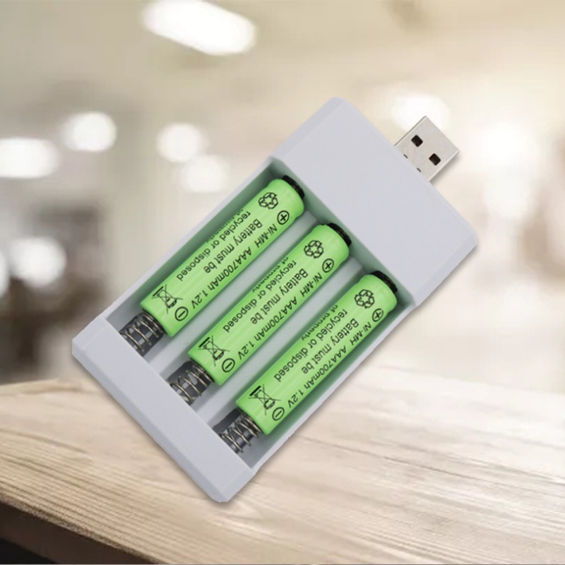 QUU 3-Slot USB Plug เครื่องชาร์จแบตเตอรี่ AA /AAA 1.2V แบตเตอรี่ชาร์จ ...