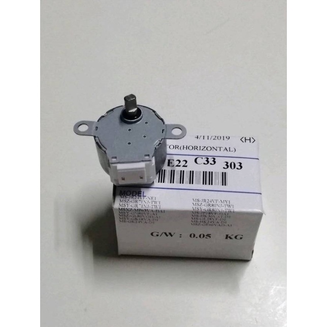 0000117 มอร์เตอร์ E22 C33 303 สวิงแอร์ มิตซูบิชิ (แท้) ลูกใหญ่ป้ายเขียว Sankyo 12V MSFBC20C29 ...