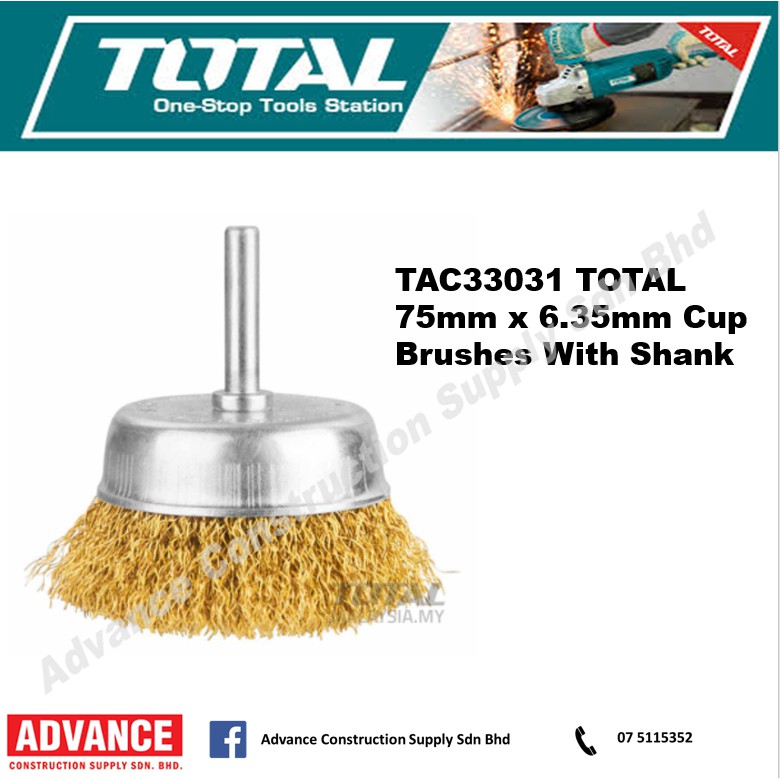 Total เครื่องมือแปรงทํามือ TAC33031 75 มม. x 6.35 มม. พร้อมก้าน ...