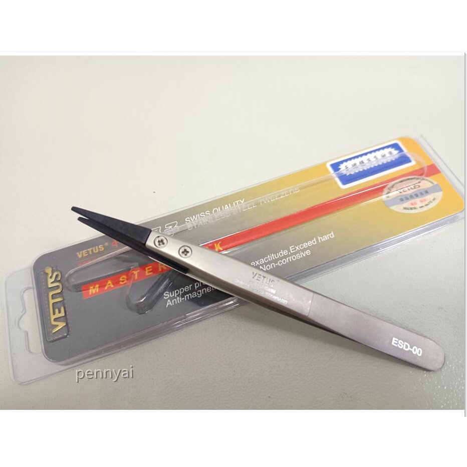 แหนบ เปลี่ยนหัวได้ VETUS แท้ / แหนบสเตนเลส/ แหนบป้องกันไฟฟ้าสถิตย์ ESD ...