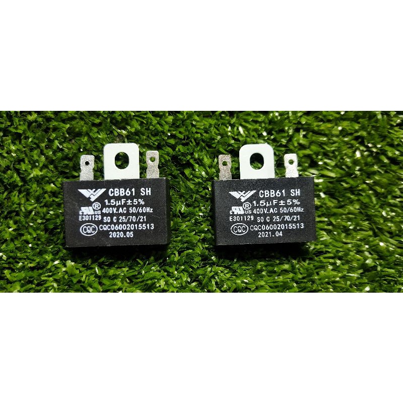 (แพ็ค2ชิ้น) คาปาซิเตอร์ พัดลม 1.5uf/400v แค๊ปพัดลม CAP Hatari capacitor พัดลมฮาตาริ รุ่นขาเสียบ ...