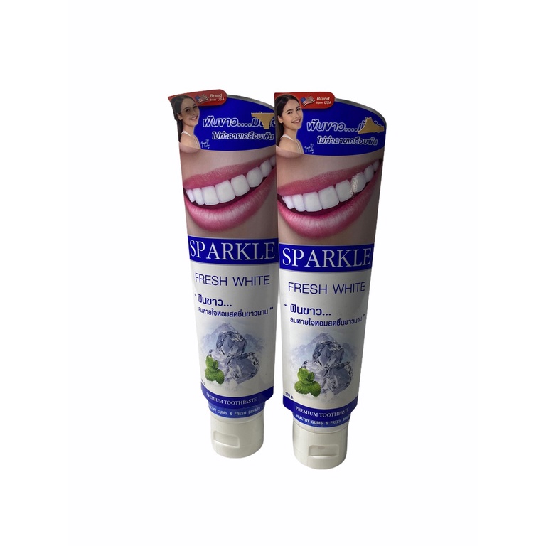 ยาสีฟัน SPARKLE Fresh White,สปาร์คเคิลไวท์ 100g 1SETCOMBO/จำนวน 2 หลอด ...