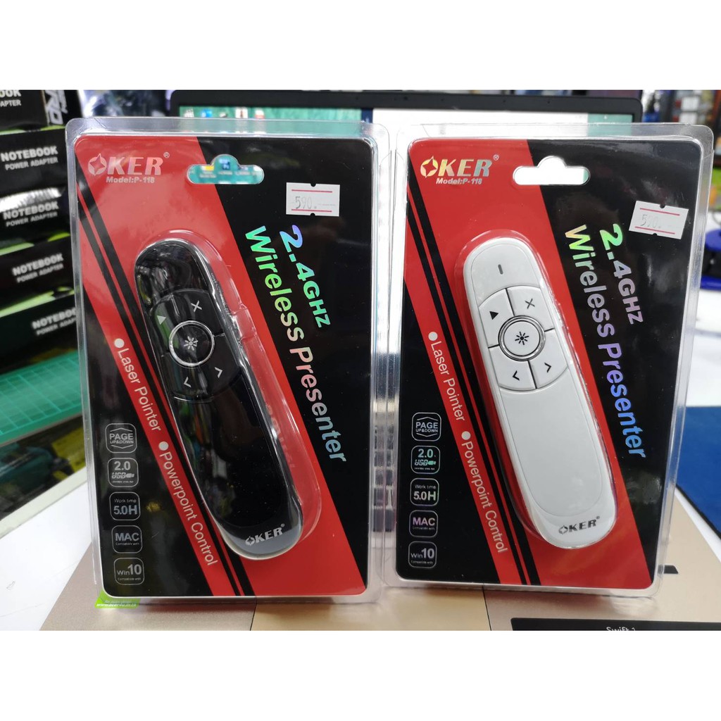 OKER Mouse Presentation Remote Control And Laser Pointer P-118 (NEW) | Shopee Thailand