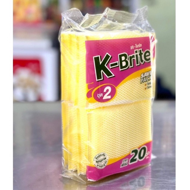 ฟองน้ำล้างจาน เค ไบร์ท K-Brite (ชุด2) | Shopee Thailand