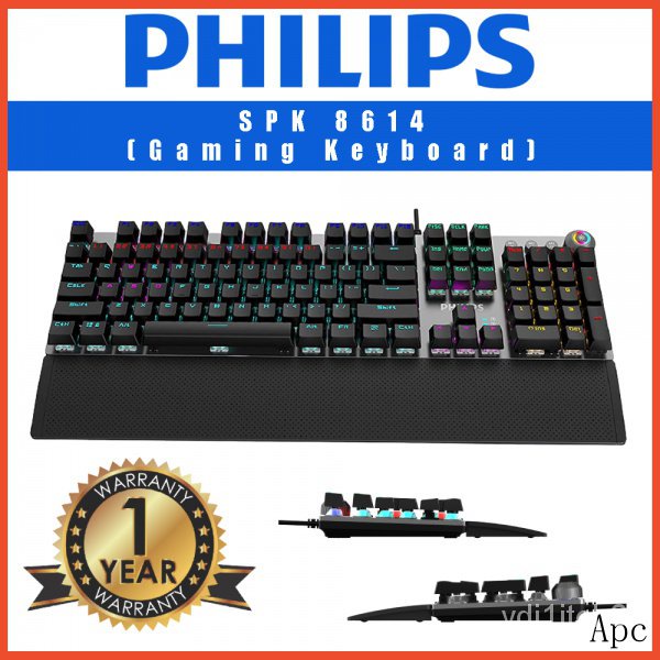 Philips G614 (SPK8614) Mechanical Gaming Keyboard Philip USB Wired with ...