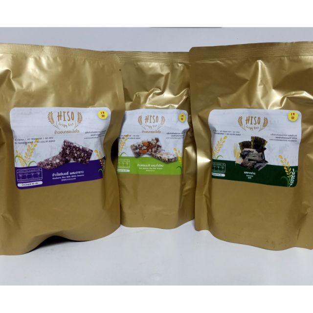ข้าวอบกรอบ HISO (1 Set : 4 รสชาติ) อร่อยเพลิน พองข้าวไร้น้ำมัน | Shopee Thailand