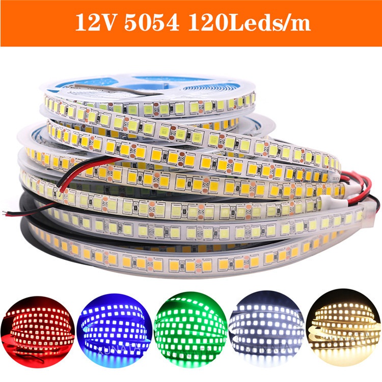 แถบไฟ LED DC12V 5054 120 ดวง ต่อม. 5 ม. 5 ม. ยืดหยุ่น สีเหลือง วอร์มไวท์ ไอซ์บลู ชมพู เขียว แดง ...