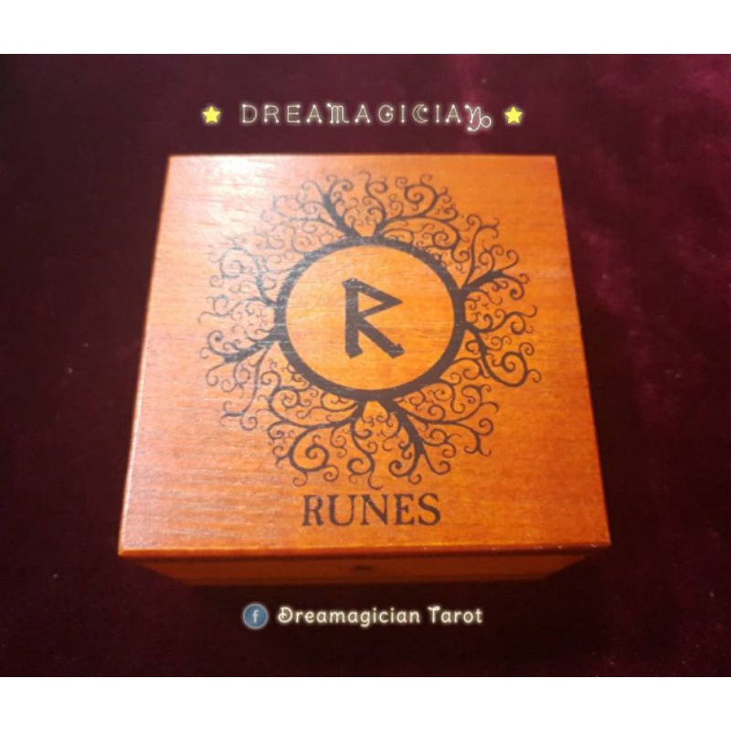 รูนส์ไม้พร้อมกล่องไม้สวยงาม Wooden Runes Box Set By Lo Scarabeo รูนส์ ...