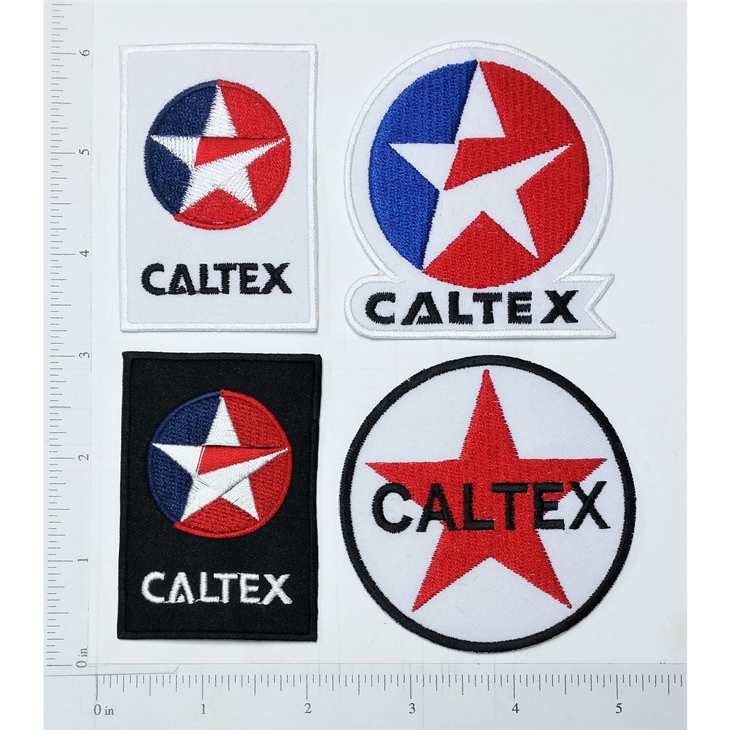 CALTEX Logo คาลเท็กซโลโก้ ตัวรีดติดเสื้อ เย็บติดเสื้อ อุปกรณ์ตกแต่งเสื ...