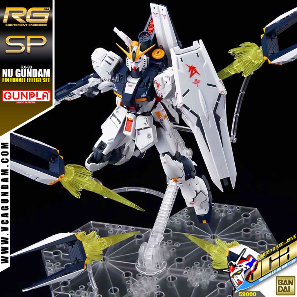 BANDAI GUNPLA REAL GRADE RG 1/144 NU GUNDAM FIN FUNNEL EFFECT SET โมเดล ...