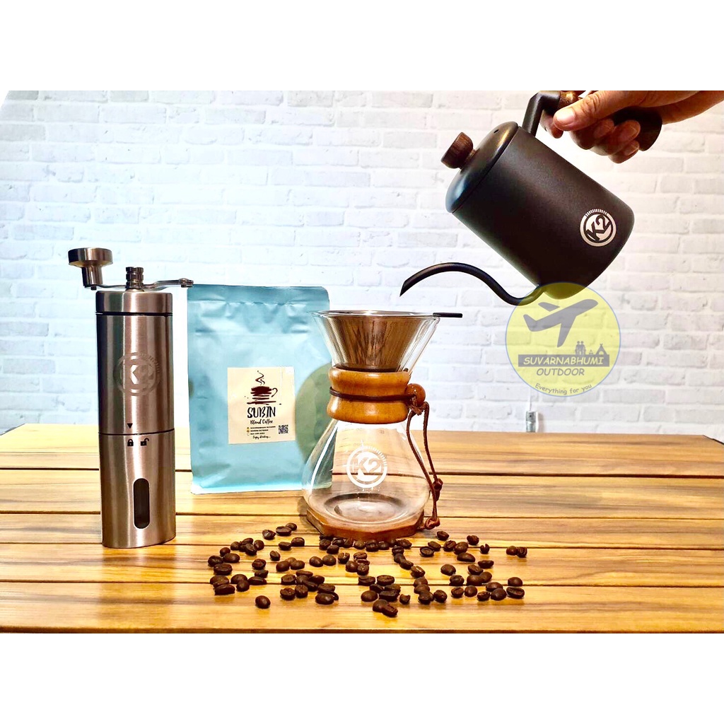 ชุดดริป K2 Coffee kettle กาดริป โหล และที่บด | Shopee Thailand