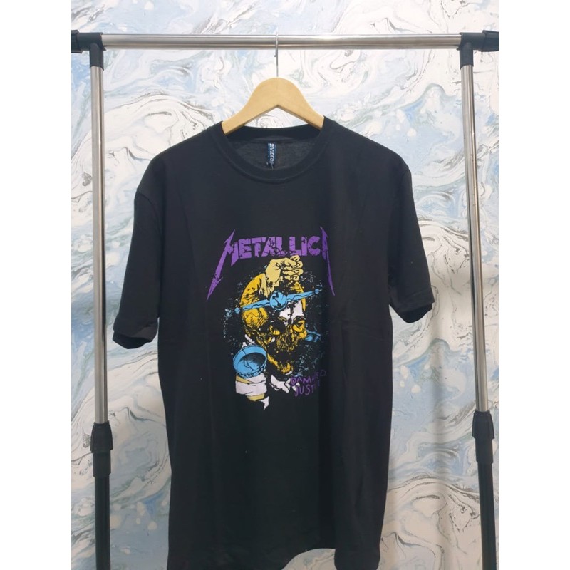 เสื้อยืดพิมพ์ลายเมทัลิกา Dameg Justic | Shopee Thailand