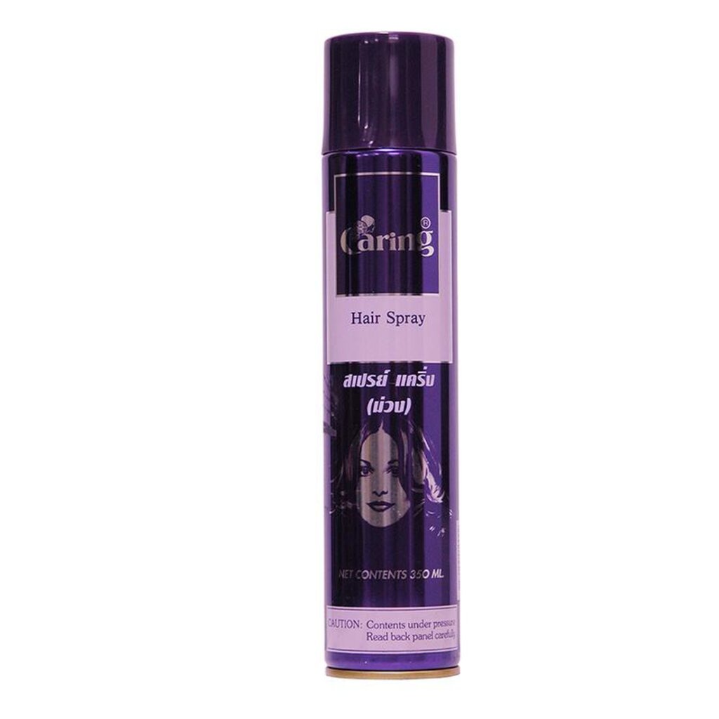 Caring Hair Spray แคริ่ง สเปรย์ฝุ่น กระป๋องสีม่วง 350ml. | Shopee Thailand