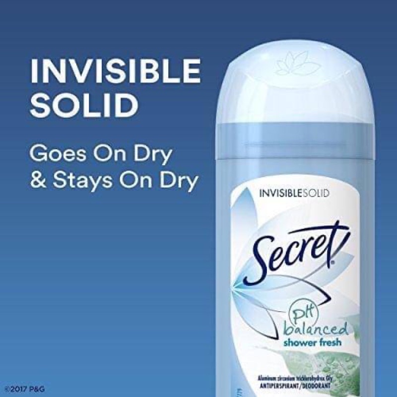 Secret Invisible Solid Antiperspirant and Deodorant, Shower Fresh 73g ...