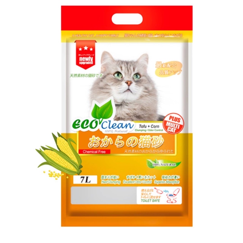 Ecoclean ทรายแมวเต้าหู้ญี่ปุ่นอีโค่คลีน eco clean ไร้ฝุ่น เก็บกลิ่นดี ...