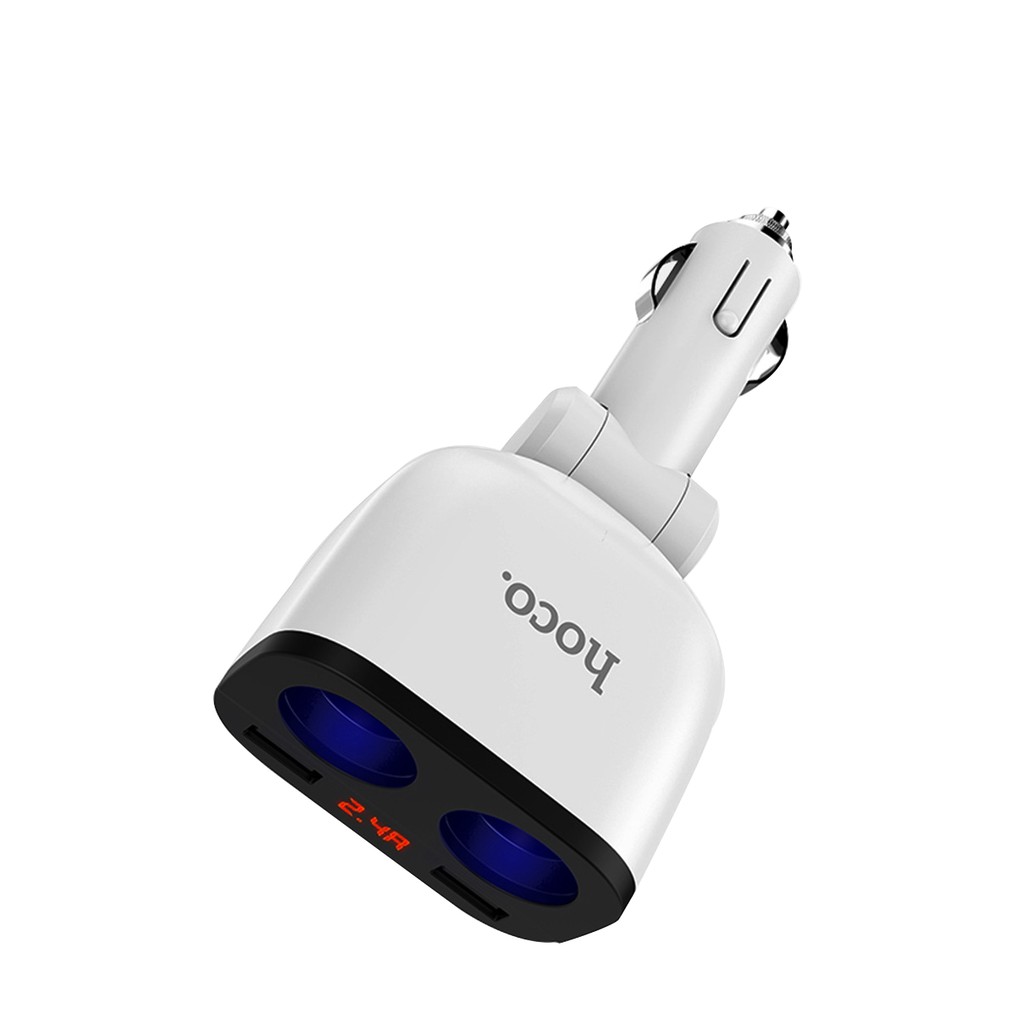 HOCO Z28 ที่ชาร์จในรถยนต์ 2ช่องจุดบุหรี่ + 2USB Car Charger พร้อม LED ...