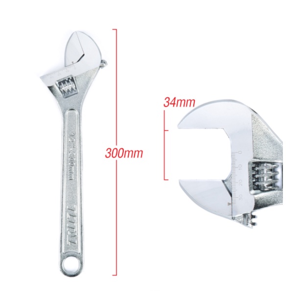 TOTAL THT1010123 กุญแจเลื่อน ประแจเลื่อน ขนาด 12 นิ้ว (300มม.) รุ่น THT ...