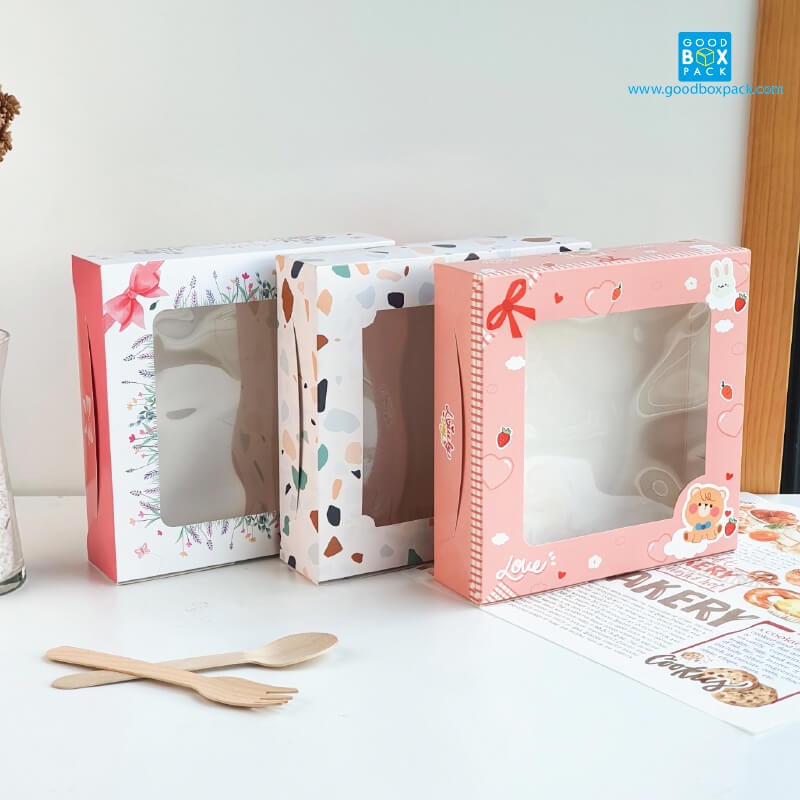 Goodboxpack (20ใบ/แพ็ค) กล่องเค้ก 1 ปอนด์ ทรงเตี้ย เป็นกระดาษฟู้ดเกรด ขนาด20x20x5.5ซม | Shopee ...