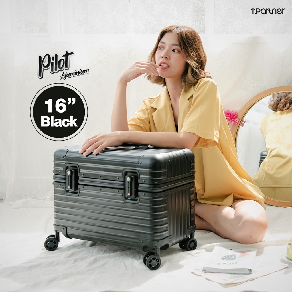 [รับประกัน3ปี] Tpartner กระเป๋าเดินทางล้อลากวัสดุอลูมิเนียมแท้ทั้งใบทรงนักบินรุุ่น Pilot ...