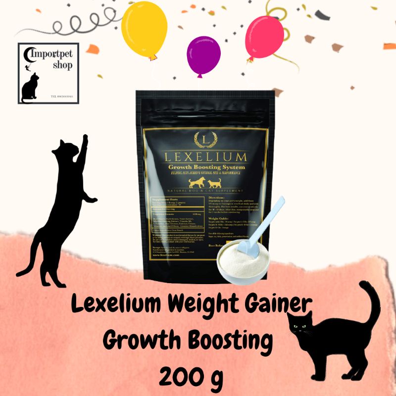 * วิตามินเพิ่มน้ำหนัก (แมวสุนัข) 200 g Lexelium Weight Gainer Growth ...