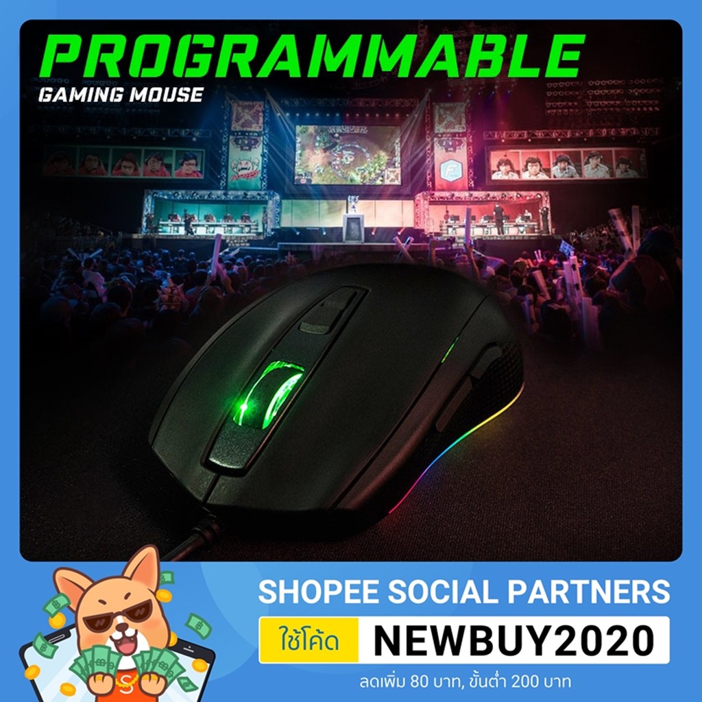 EGA Type M1 Gaming Mouse RGB Macro วนลบใช้งานง่าย เหมาะสำหรับเล่นเกม ...