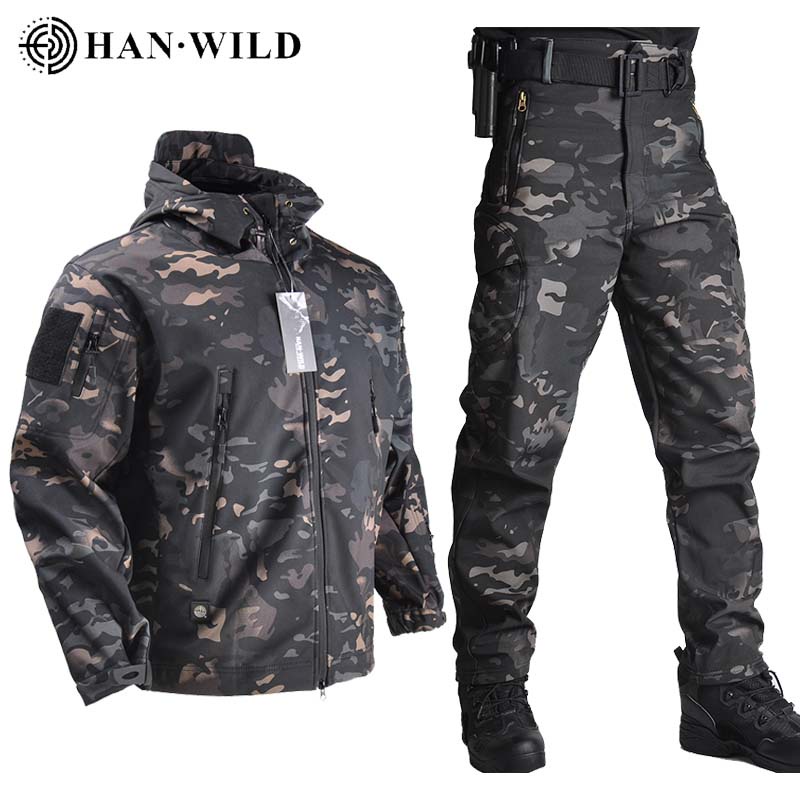 HAN WILD Army Jackets+Pants Soft Shell Clothes Tactical Suits ...