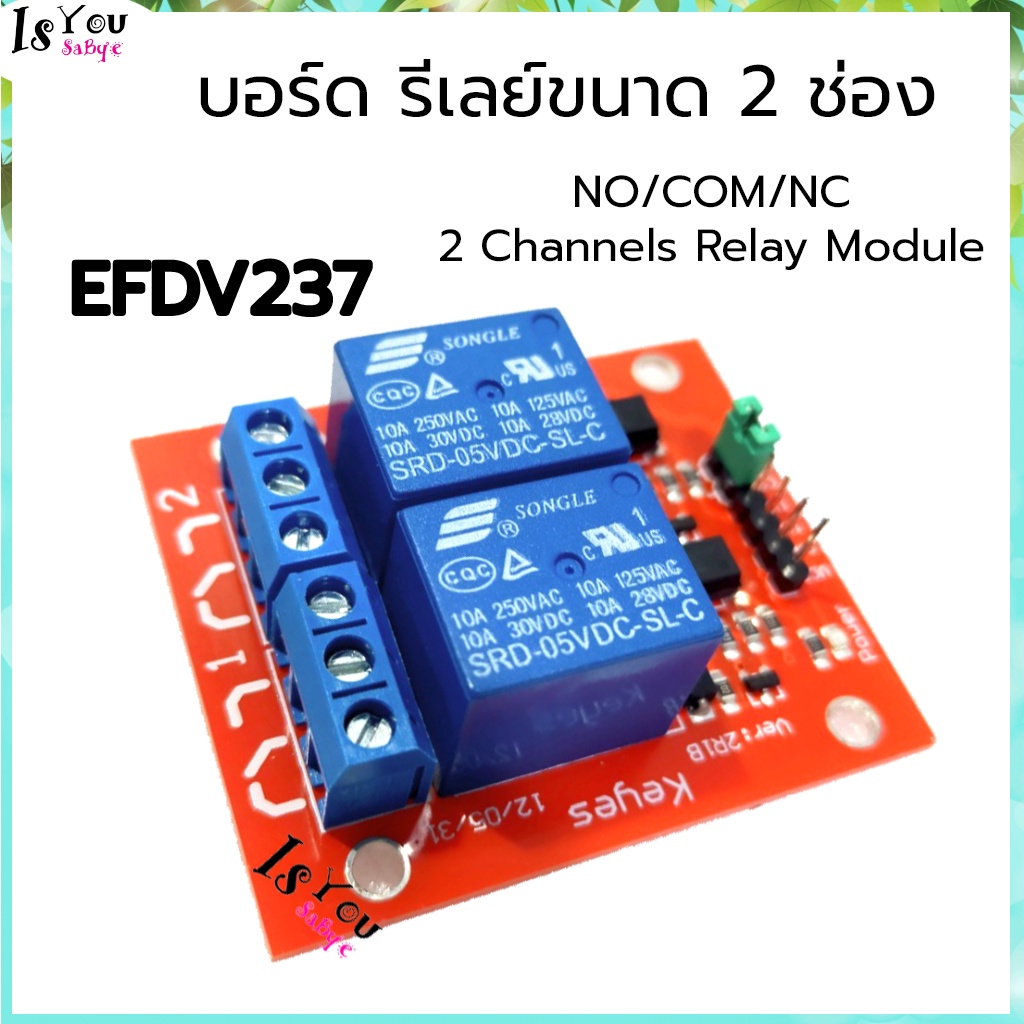 บอร์ด รีเลย์ขนาด 2 ช่อง มีเอาต์พุตคอนเน็คเตอร์ที่รีเลย์เป็น NO/COM/NC,2 ...