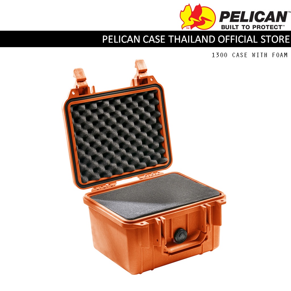 Pelican 1300 case with Foam - Orange - กล่องกันน้ำกันกระเเทก | Shopee Thailand
